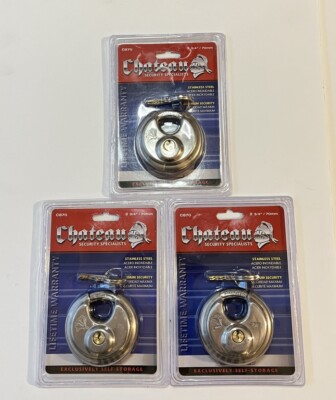 Lot Of 3 Disk Locks Storage Unit Locker Trailer Container Padlocks | eBay