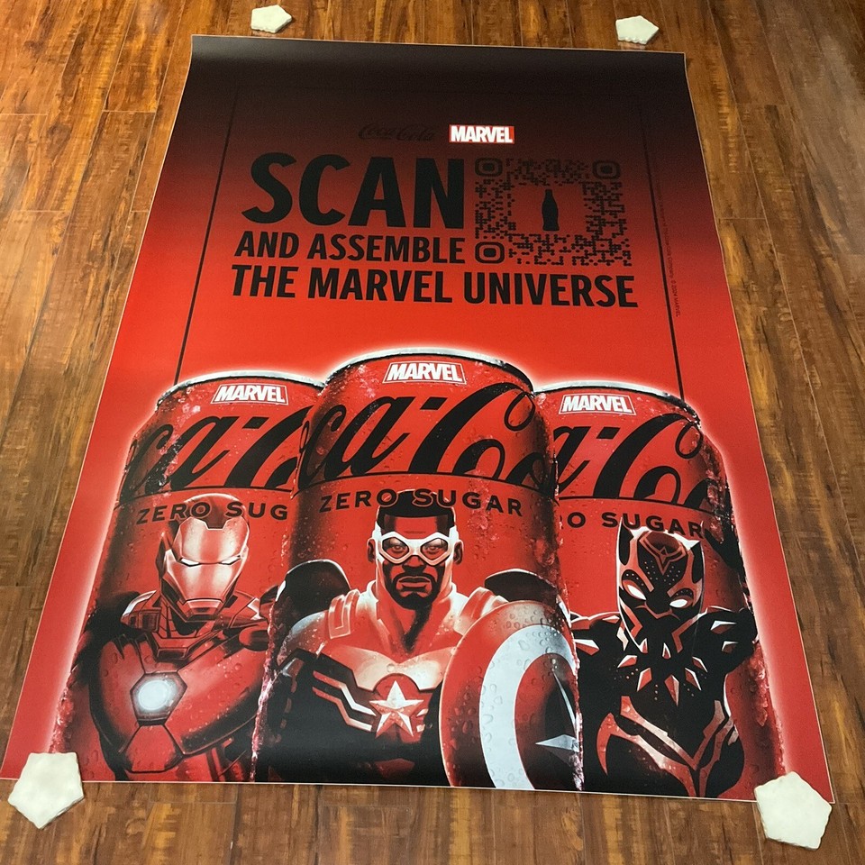 THE MARVEL UNIVERSE Coca-Cola Captain America Marvel Bus Stop Poster ...