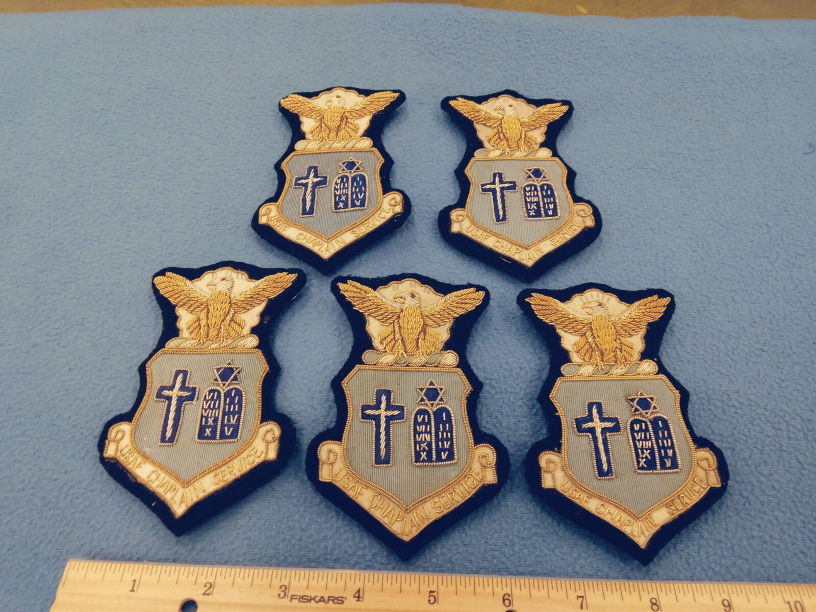 VINTAGE - LOT OF 5 - BULLION USAF AIR FORCE CHAPLAIN SERVICE PATCHES | eBay