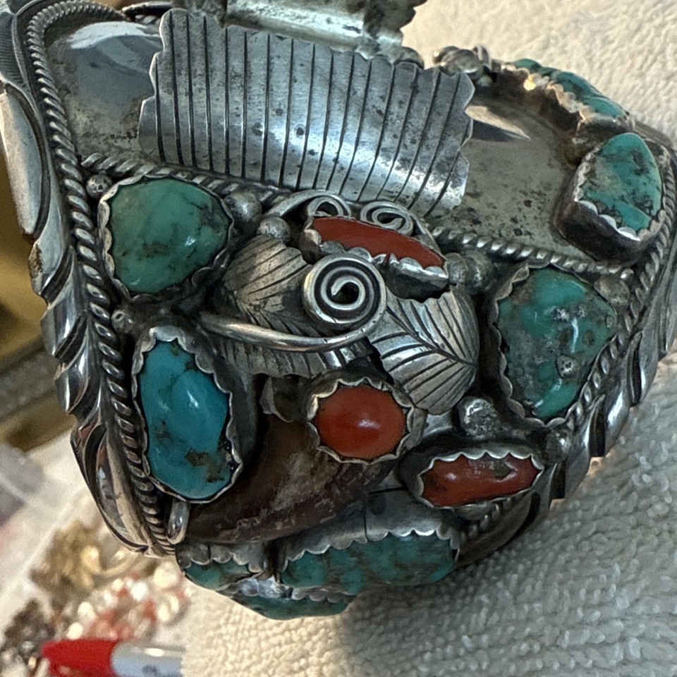 Navajo Sterling Cuff Watch Bracelet Signed Alvin Yellowhorse | eBay