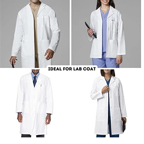 2-Hole Lab Coat Buttons White Colour 30L Sewing Buttons 0.75in Pack of ...