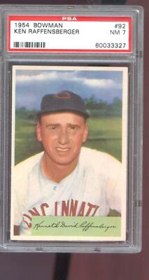 1954 Bowman #92 Ken Raffensberger PSA 7 Graded Baseball Card MLB NM ...