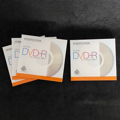 Memorex Lot (4) Mini DVD-R 4X 1.4GB 30min Sealed Unopened | eBay
