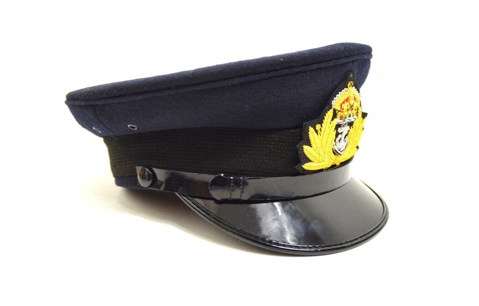 British Royal Navy Peak Hat Officers Dress Uniform Cap Naval RN ...