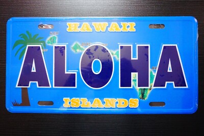 ALOHA HAWAII Novelty License Plate - Embossed Aluminum 12"x6" | eBay