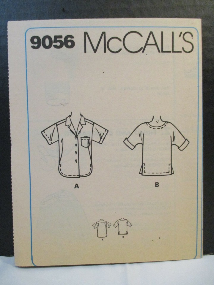 McCall's Pattern 9056 Miss Size 12 Bust 34 Blouse & Top Uncut Vintage ...