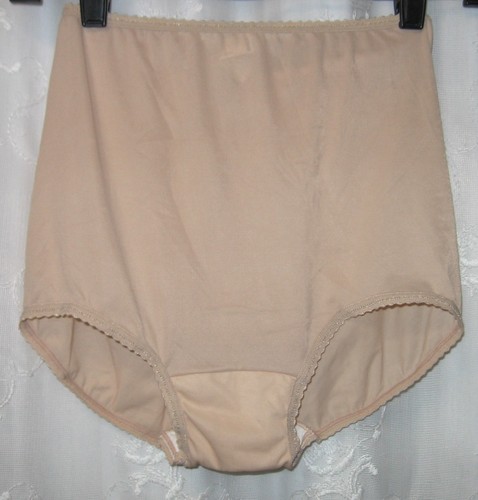 NEW SZ 7 VINTAGE BALI FULL CUT BEIGE SILKY NYLON SISSY PANTIES BRIEFS ...