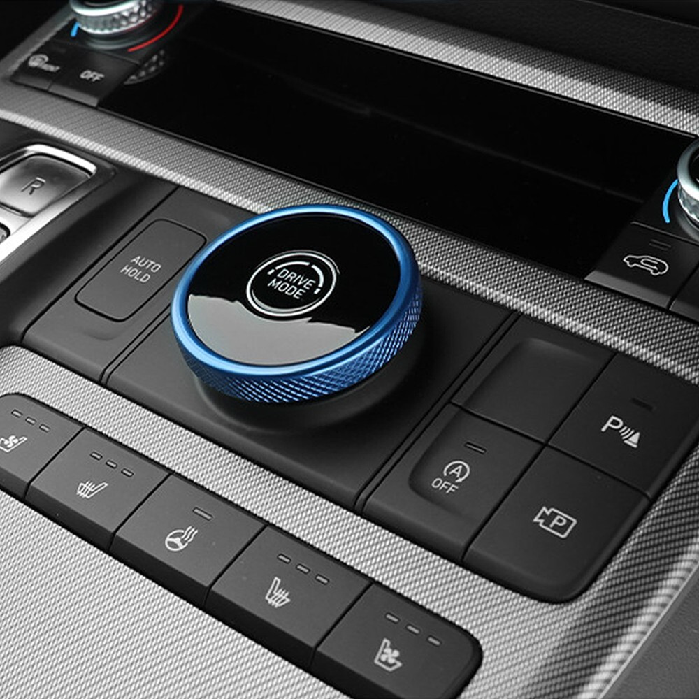 Blue Gear Shift Switch Knob Cover Trim Ring Decor for Hyundai Santa Fe ...