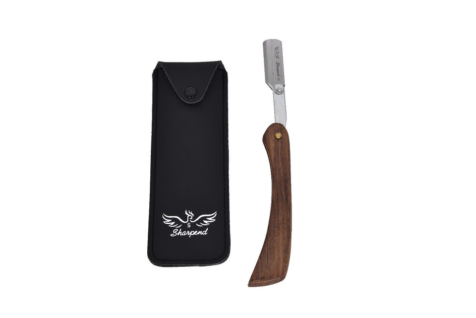 10 derby BLADES + WOODEN BARBER STRAIGHT EDGE RAZOR CUT THROAT WET ...