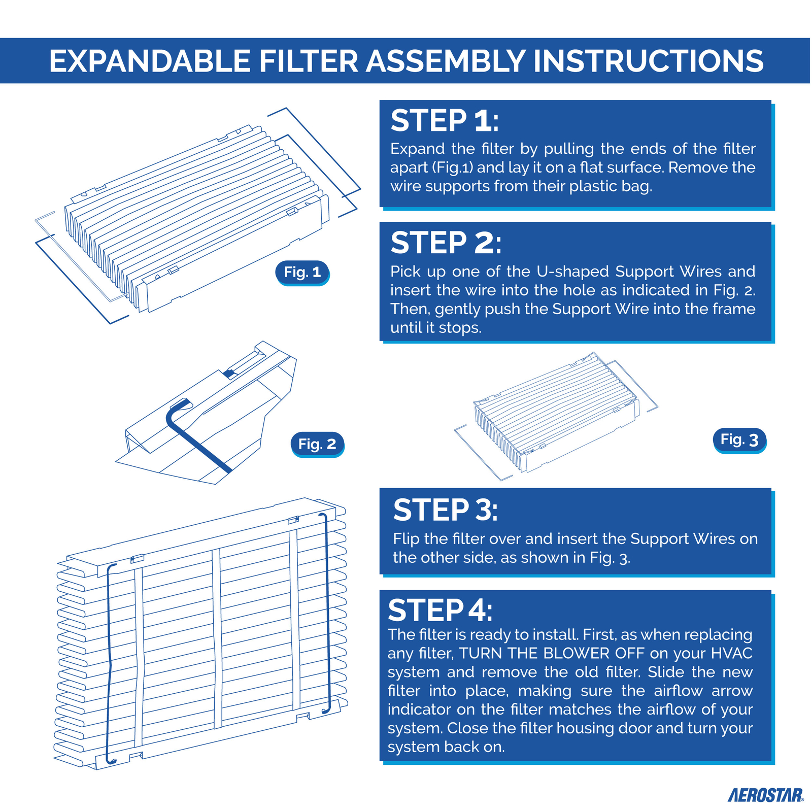 Aerostar MERV 13 Collapsible Replacement Filter - COL25S0416282 for ...