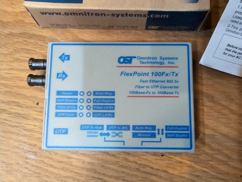 Omnitron FlexPoint 100Fx/Tx 4332 - Fast Ethernet 802.3u Fiber To UTP ...