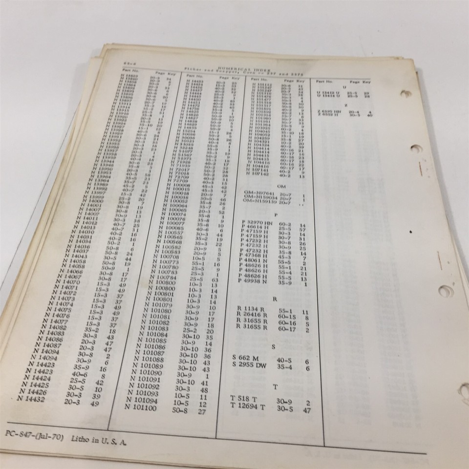 Genuine John Deere 237 237S Corn Picker and Snapper Parts Cat PC-847 Dealer 1967 | eBay