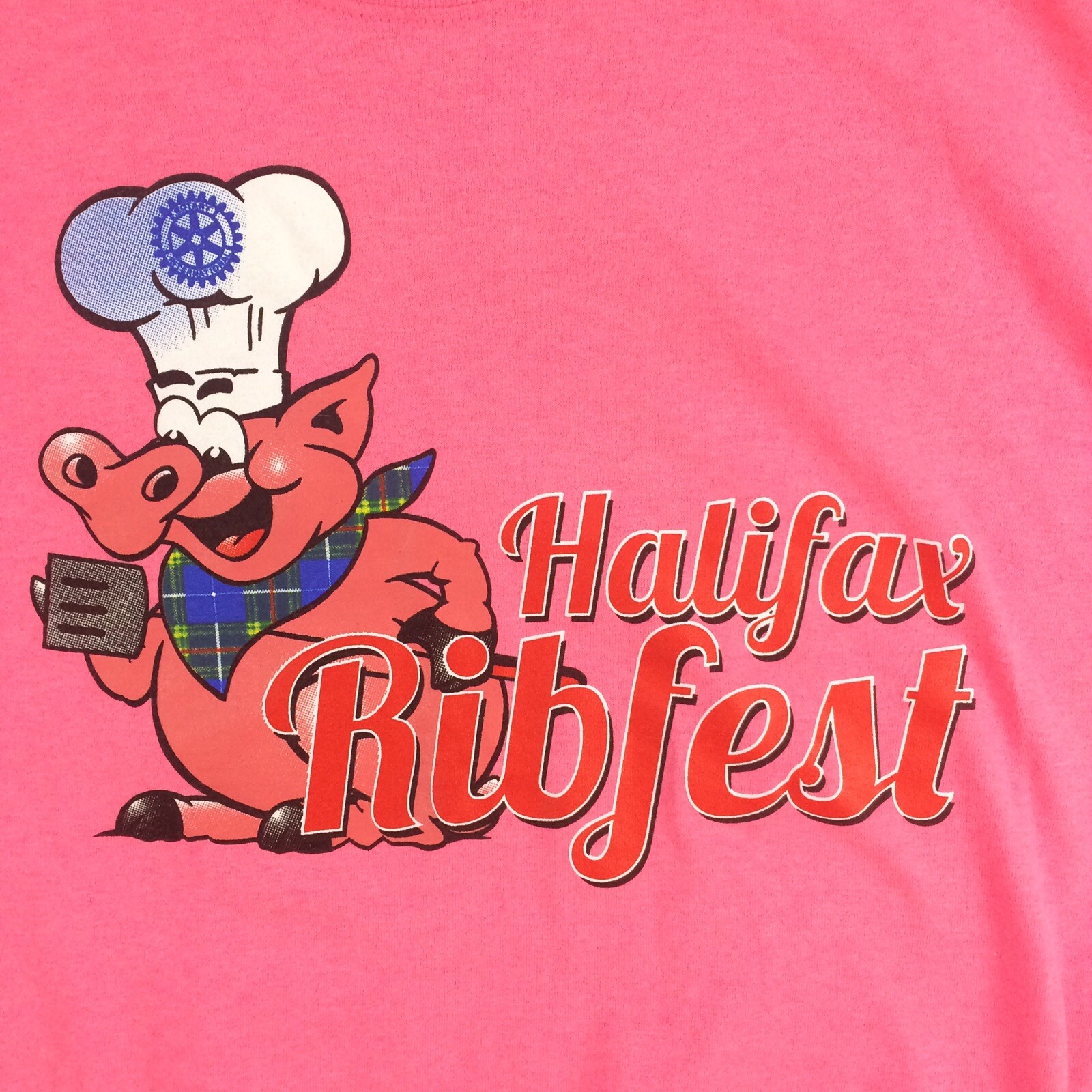 Halifax Rib Fest T-Shirt Size XL Rotary Club Pink Pig… - Gem