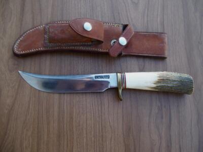 RANDALL HUNTER KNIFE # 4-6 WITH SHEATH STAG / HORN 10 3/4" ORLANDO FLA ...