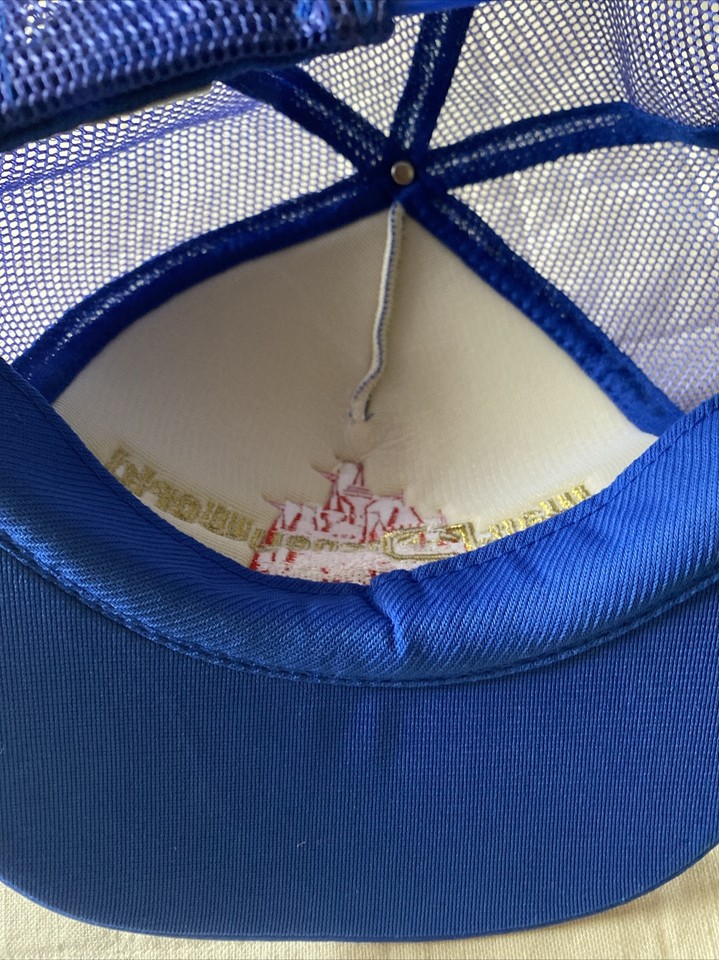 VINTAGE Walt Disney World Hat Cap Snap Back Blue Trucker Mesh Florida ...