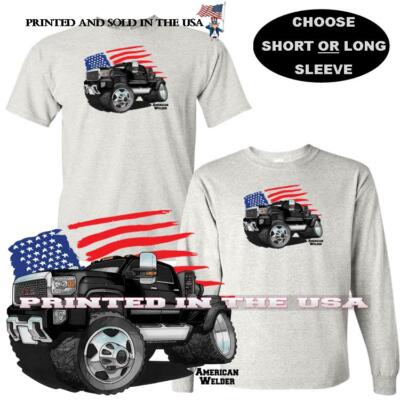 GMC Welding Black Truck American Welder Koolart Cartoon Car Art Gray T ...