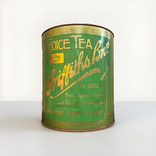 Griffiths Bros. Vintage 6lb Tea Tin, Australian Shop Advertising ...