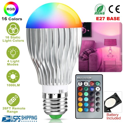16 Colors Changing Magic Effect E27 9W RGB LED Lamp Bulb + IR Remote ...