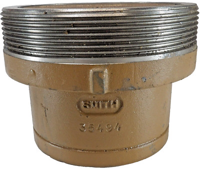 Smith 35494 Coated Cast Iron Pipe Cleanout 4" w/ Threaded Bronze ...