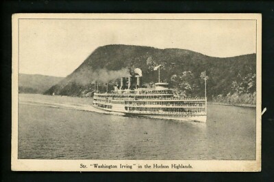 Ship postcard Excursion Washington Irving steamer Hudson River Day Line ...