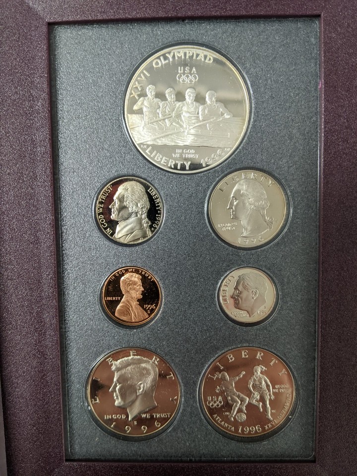 1996 Prestige Proof Set Atlanta Olympics Commemorative Coin US Mint OGP ...