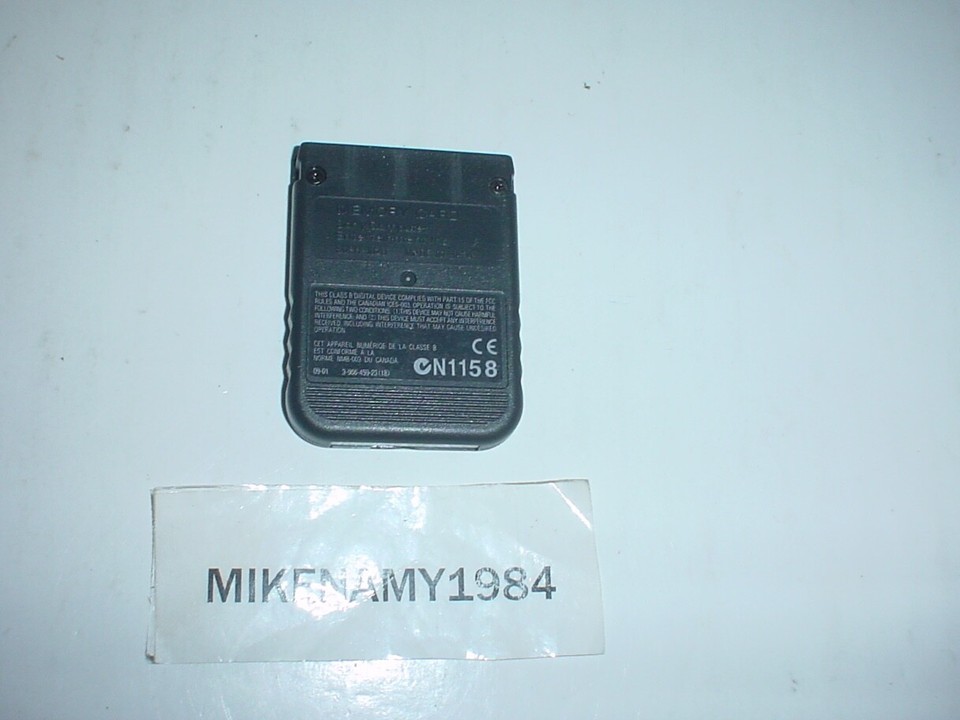 Official BLACK SONY MEMORY CARD model SCPH-1020 for Playstation PS1 ...