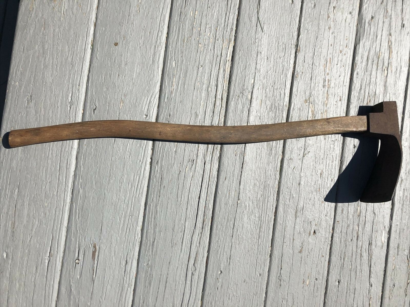 Antique 1870s Wrought Iron Adze Axe Stamped Hunter & Brigham Clyde Ohio ...