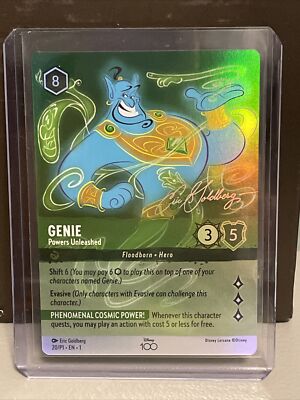 DISNEY 100 LORCANA RISE OF THE FLOODBORN COLLECTORS EDITION GENIE PROMO ...
