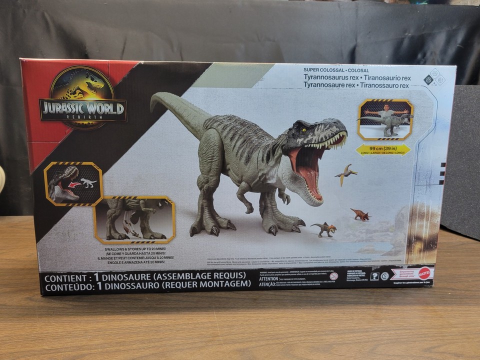 Mattel Jurassic World Rebirth T-Rex Tyrannosaurus Super Colossal action ...