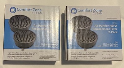 Comfort Zone Clean HEPA Filter CZAPH132 w/Charcoal Pre-Filter Allergens ...