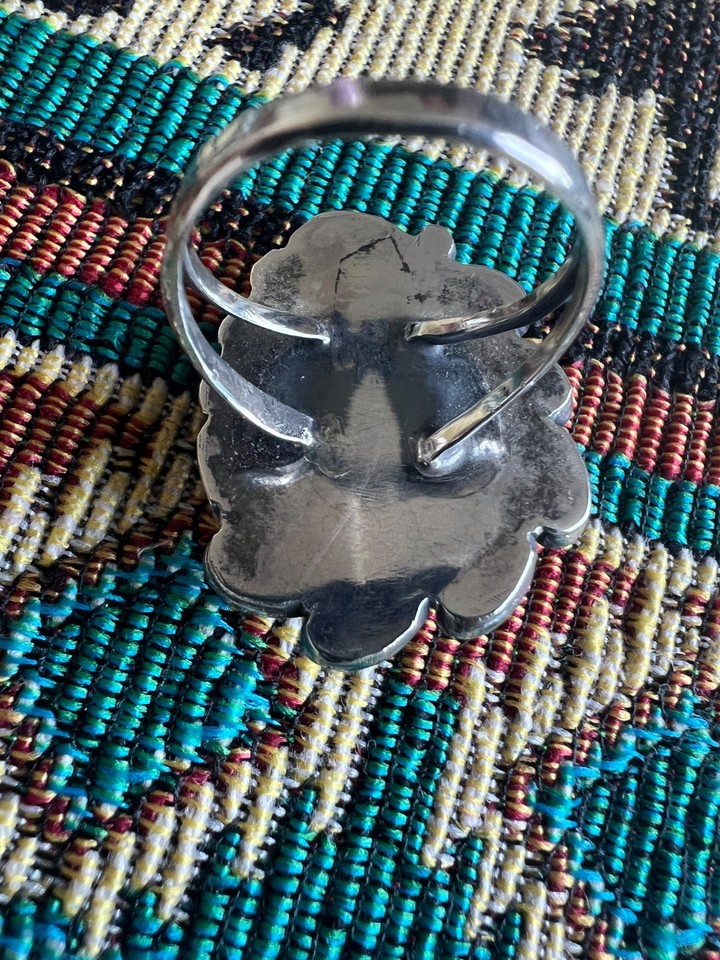 Vintage Native American Handmade Navajo Unmarked Sterling + Blue ...