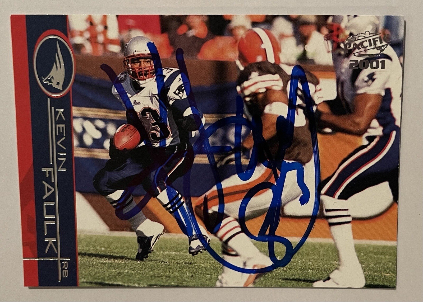 Kevin Faulk New England Patriots Signed 2001 Pacific Football Card | eBay