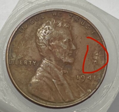 Error Coin 1941 Lincoln Cent Wheat Penny Lamination Planchet Crack ...