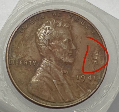 Error Coin 1941 Lincoln Cent Wheat Penny Lamination Planchet Crack ...
