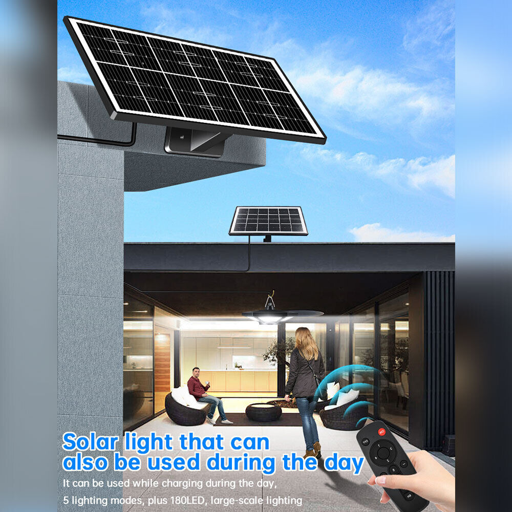 Solar Power Pendant Lights Garage Shop Lamp Indoor Outdoor Shed Barn ...