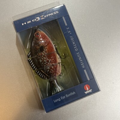 New H2O 3.5” Jointed Sunfish Long Ear Sunfish Realistic 3D Eyes Red ...