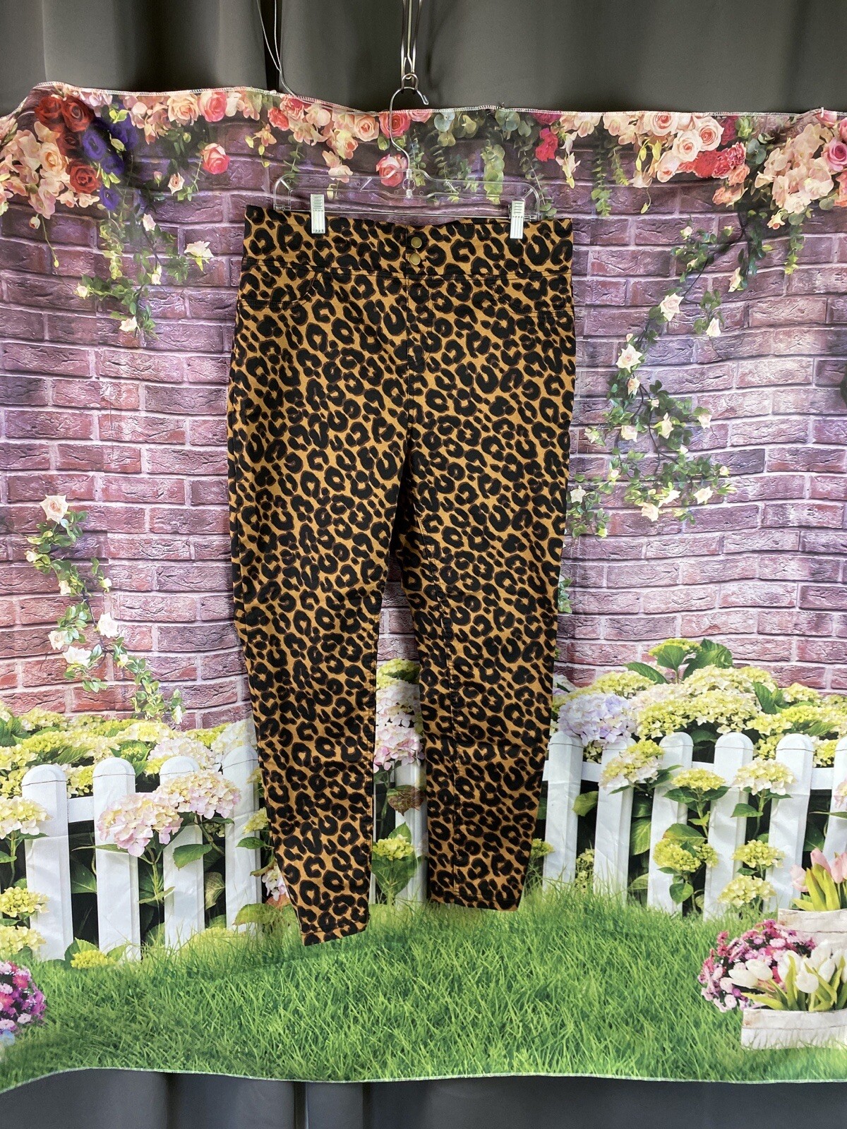 Terra&sky brown animal print stretch pull on skinny l… - Gem