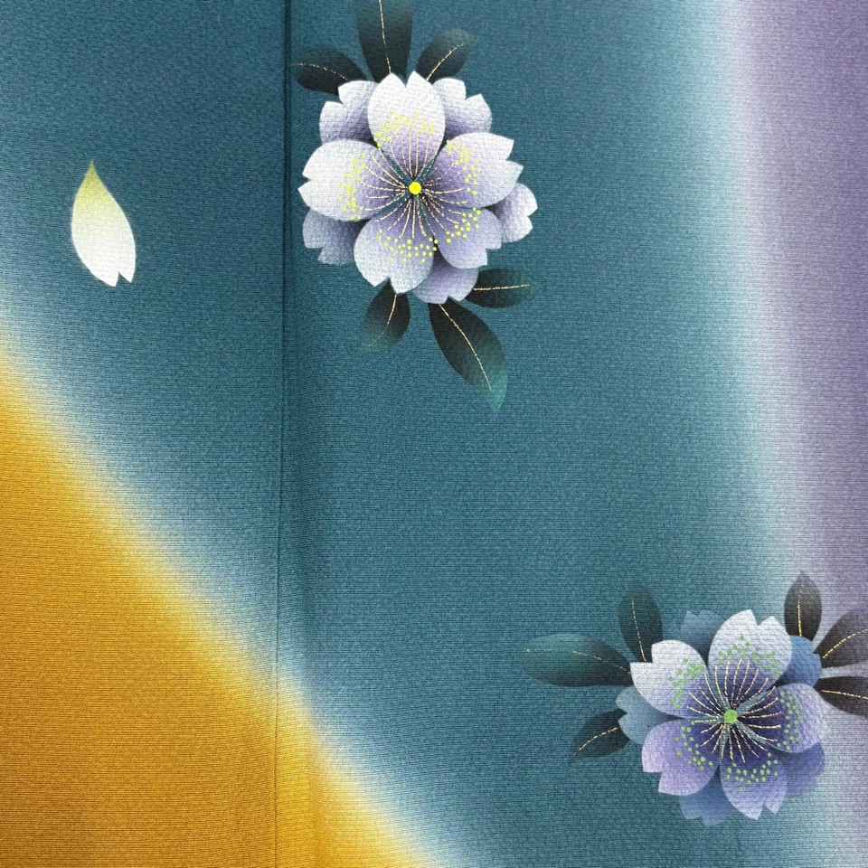 Japanese Furisode Kimono length 157.5cm sleeve length 64.5cm M sleeve ...