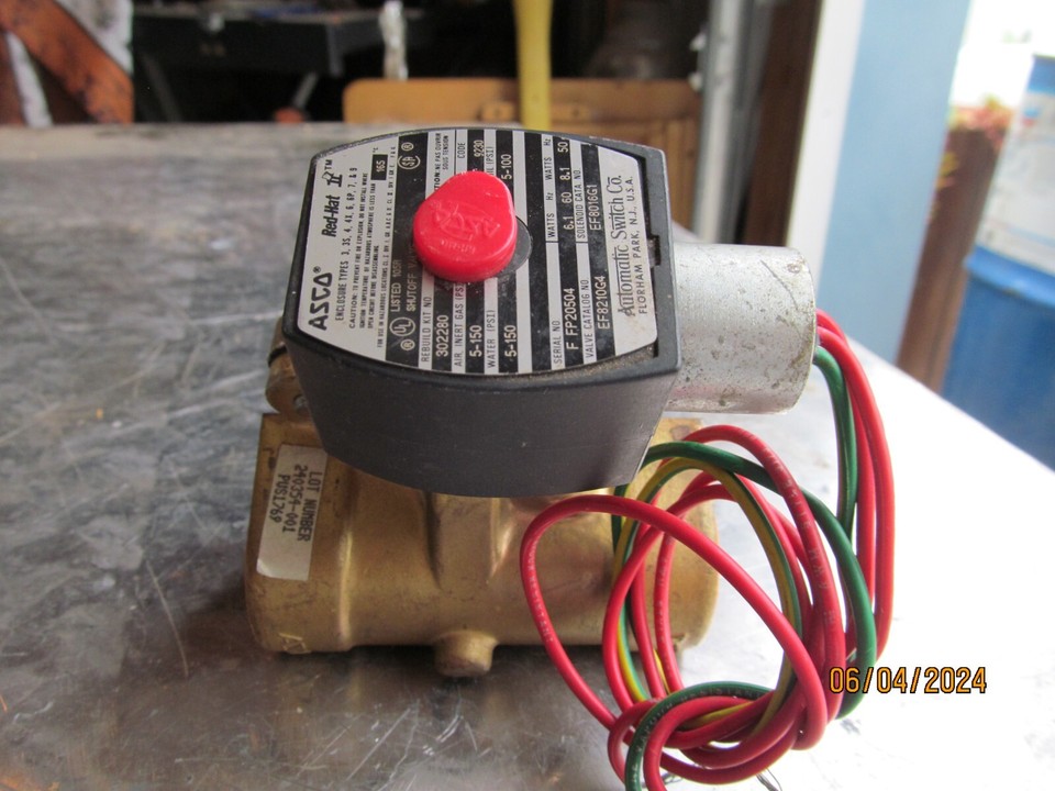 ASCO VALVE EF8210G4 W/ ASCO 240354-001 BRASS PRESSURE VESSEL | eBay