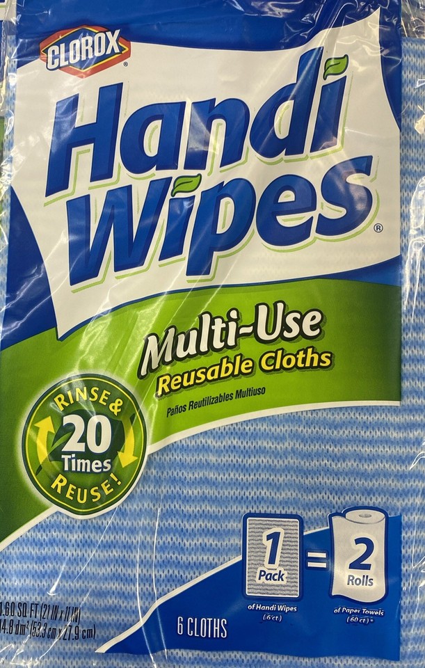 5 Packs- Handi Wipes Multi-Use Reusable Cleaning Cloths, 30 Cloths ...