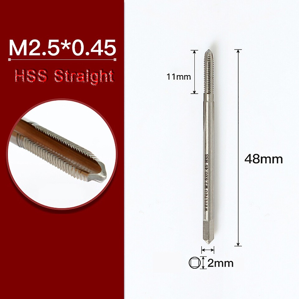 Metric HSS Straight Flute Tap M2 M2.5 M3 M4 M5 M6 M8 M10 M12 Machine ...