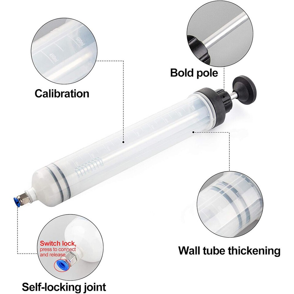 500CC Oil Suction Filler Fluid Transfer Syringe Gun Pump Extractor ...