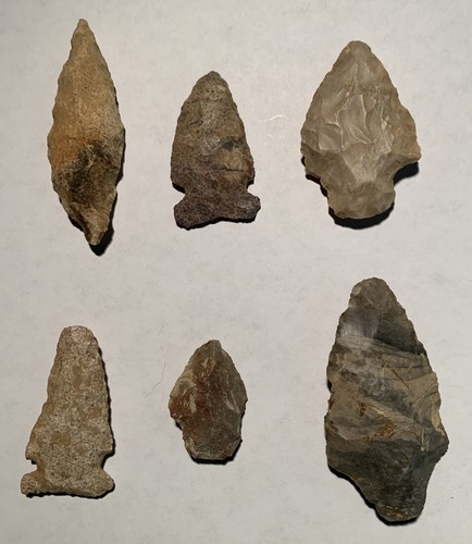 (6) Middle Tennessee Native American Arrowhead Flint Chert Stone Artifacts Tools | eBay