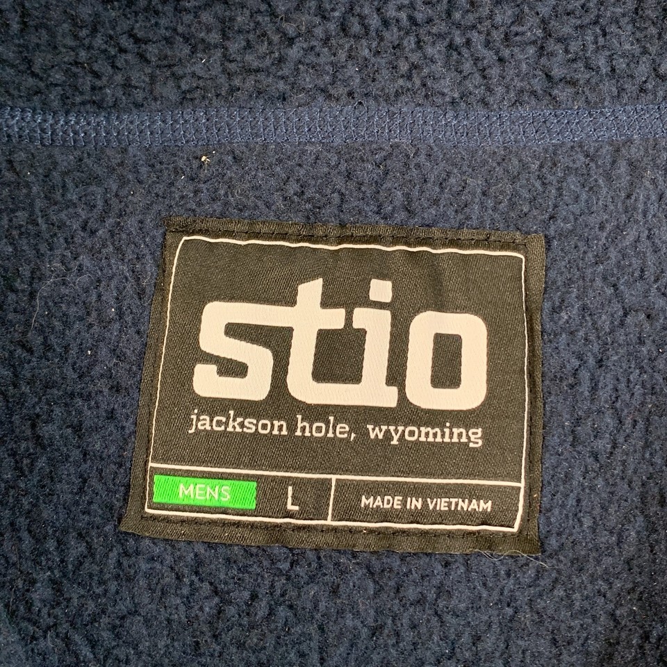 Stio Wilcox Fleece Jacket Mens Large Navy Blue Full Zip Sweater Athene ...