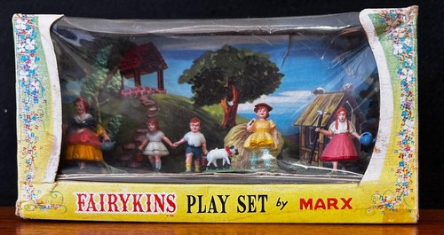 VINTAGE Marx - DISNEY FAIRYKINS Play Set "Jack and Jill" HTF - Box is ...