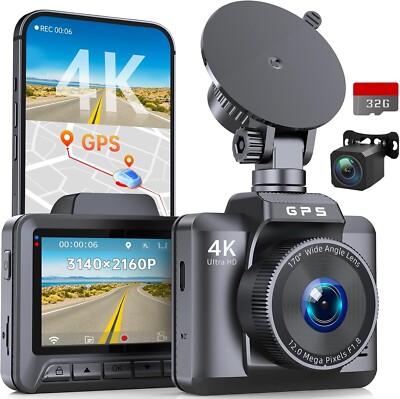 2025 GT802 Dash Cam Front & Rear,4K+1080P Dual Dash Camera 2.4" Screen ...