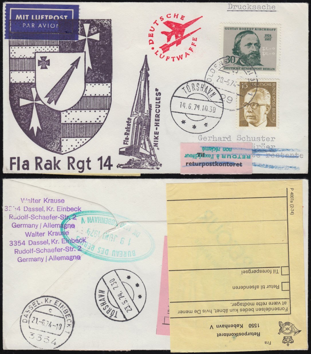 DEUTSCHE LUFTWAFFE 1973 LuPo's 2x FlaRak Flugabwehrraketen Reg+ ...