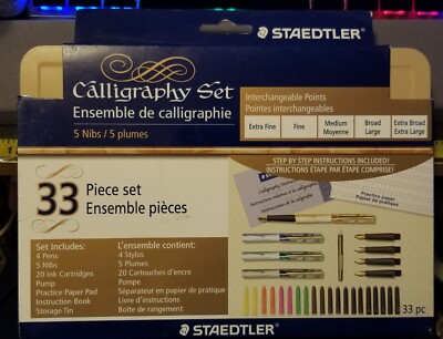 Staedtler Calligraphy Pen Set - 899 SM5 NA - 33-piece set in tin box ...