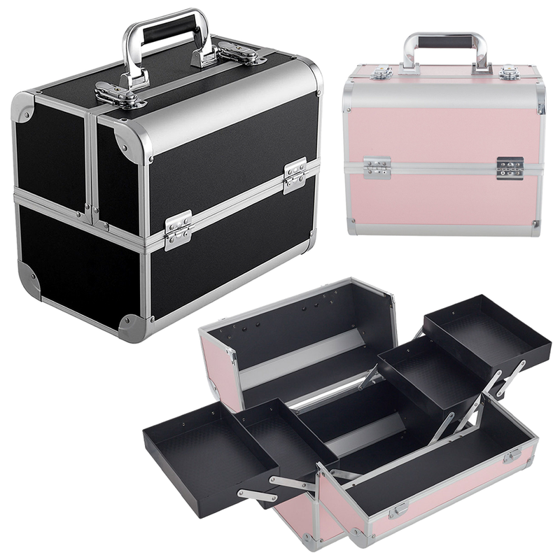 Extra Large Vanity Case Beauty Box Make up Cosmetic Nail Storage ...