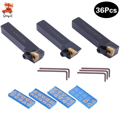 5/8" 36PCS Indexable Carbide Lathe Turning Tool Insert Holder Bit Set ...